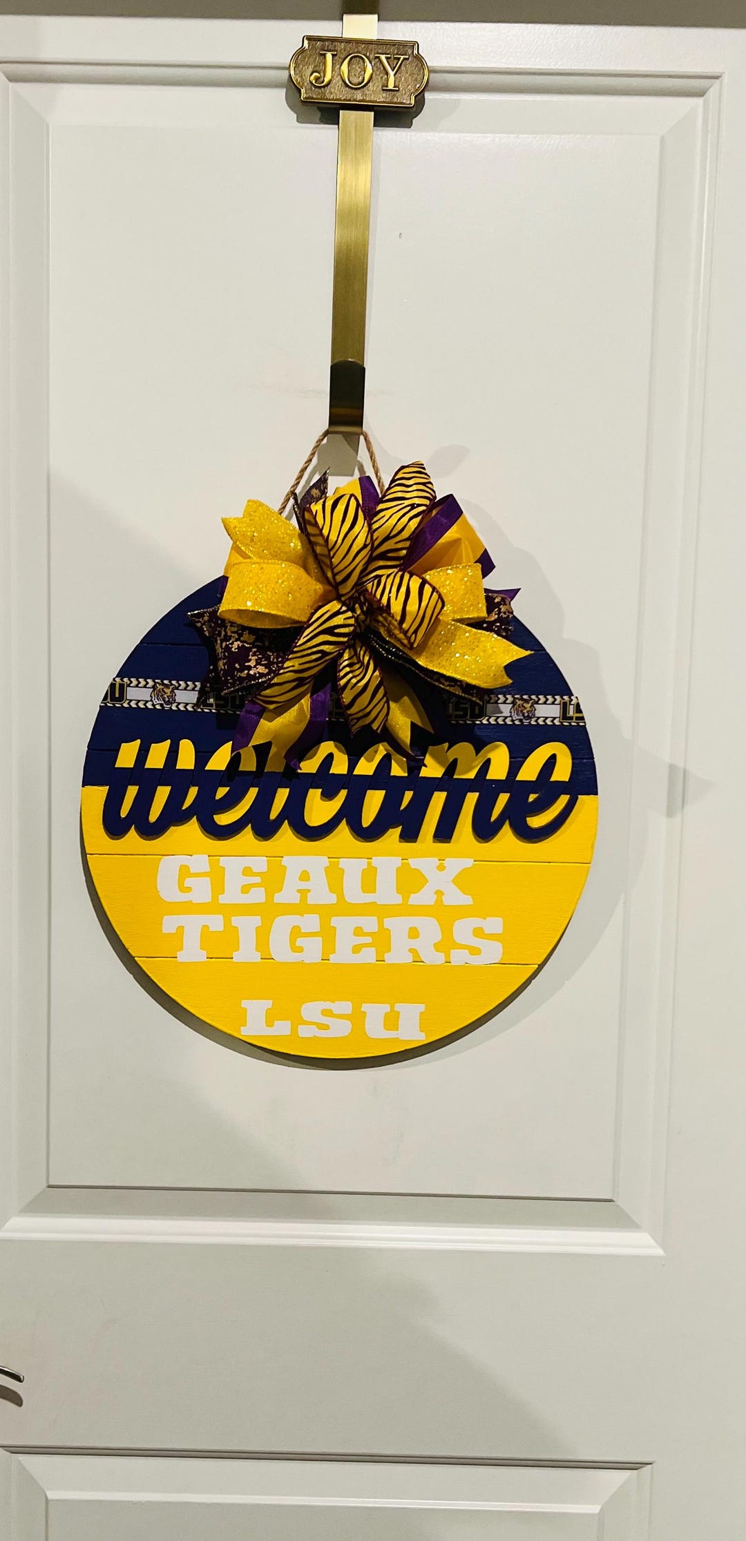 LSU Door Hanger,geaux Tigers Door Hanger,purple and Gold Wreath ...