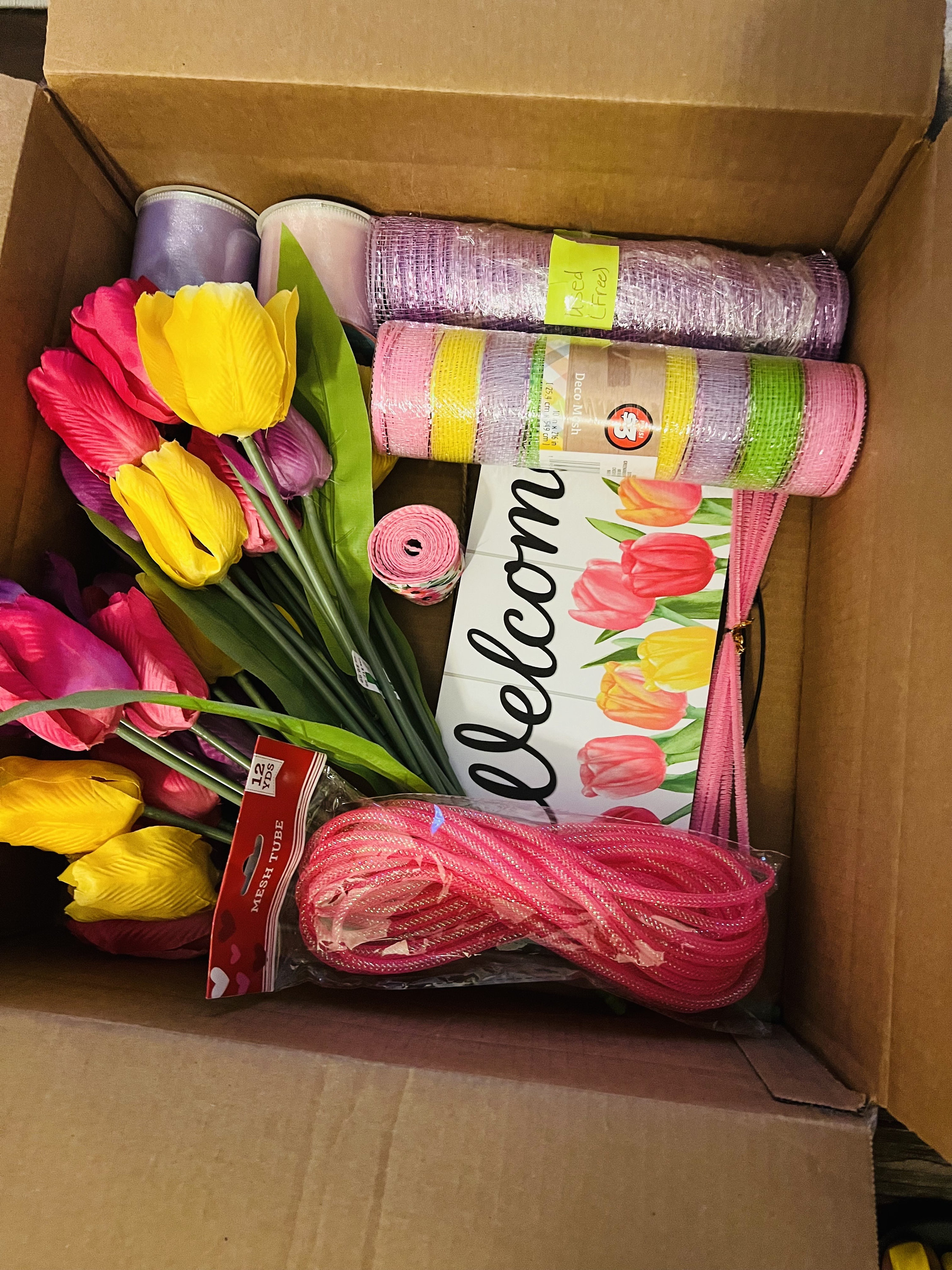 Welcome Spring Wreath Kit/deco Mesh/wreath Supplies/diy Spring Welcome ...