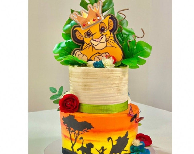 Smash Cake 3D Birthday Cake Topper Lion Simba Centerpiece the Big One ...