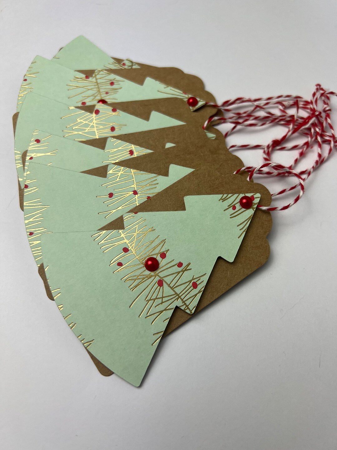 2D Christmas Tree Paper Craft Tags - Etsy