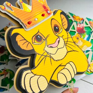 Smash Cake 3D Birthday Cake Topper Lion Simba Centerpiece the Big One ...