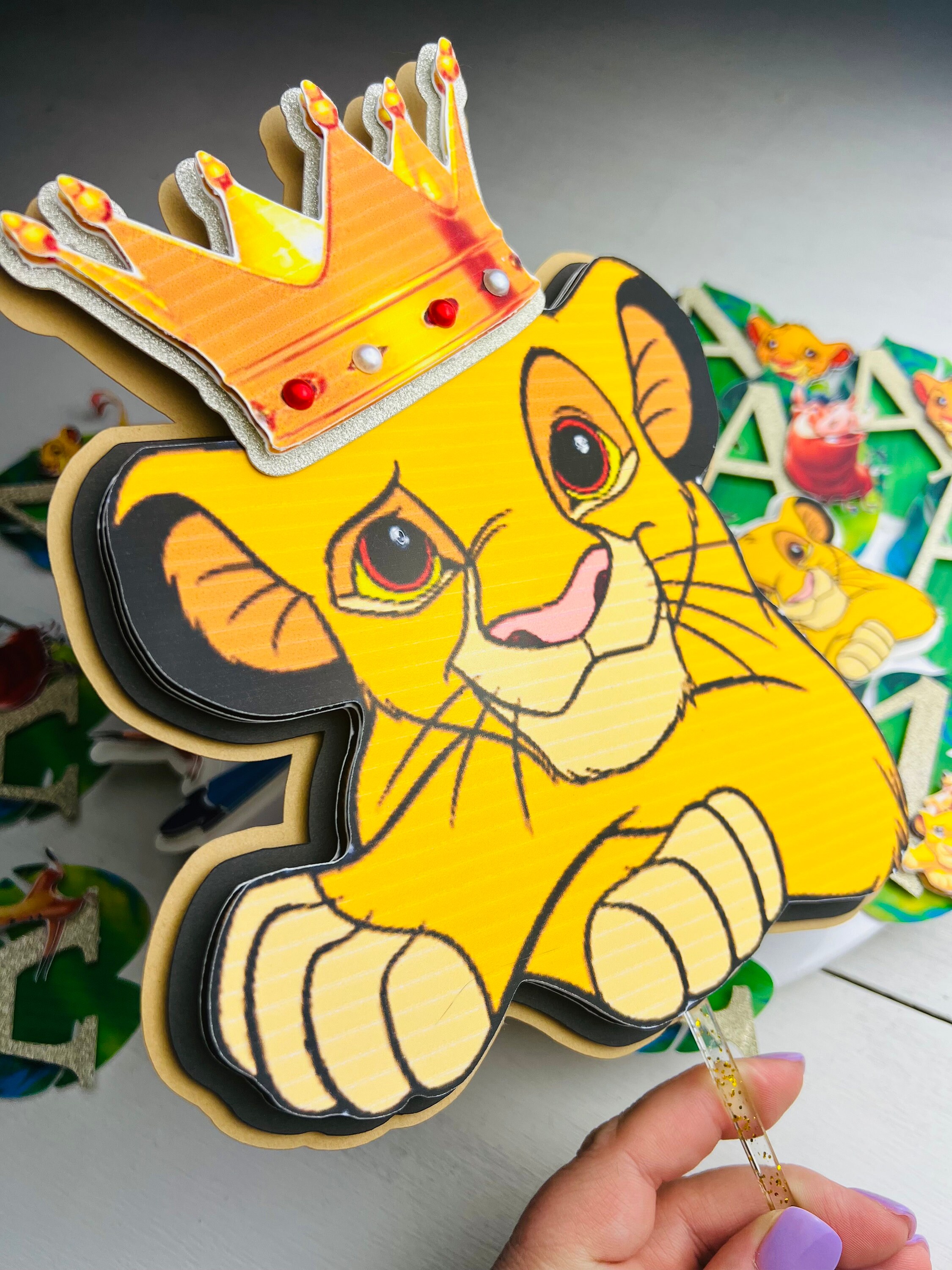 Smash Cake, 3D Birthday Cake Topper, Lion, Simba Centerpiece, the Big ...