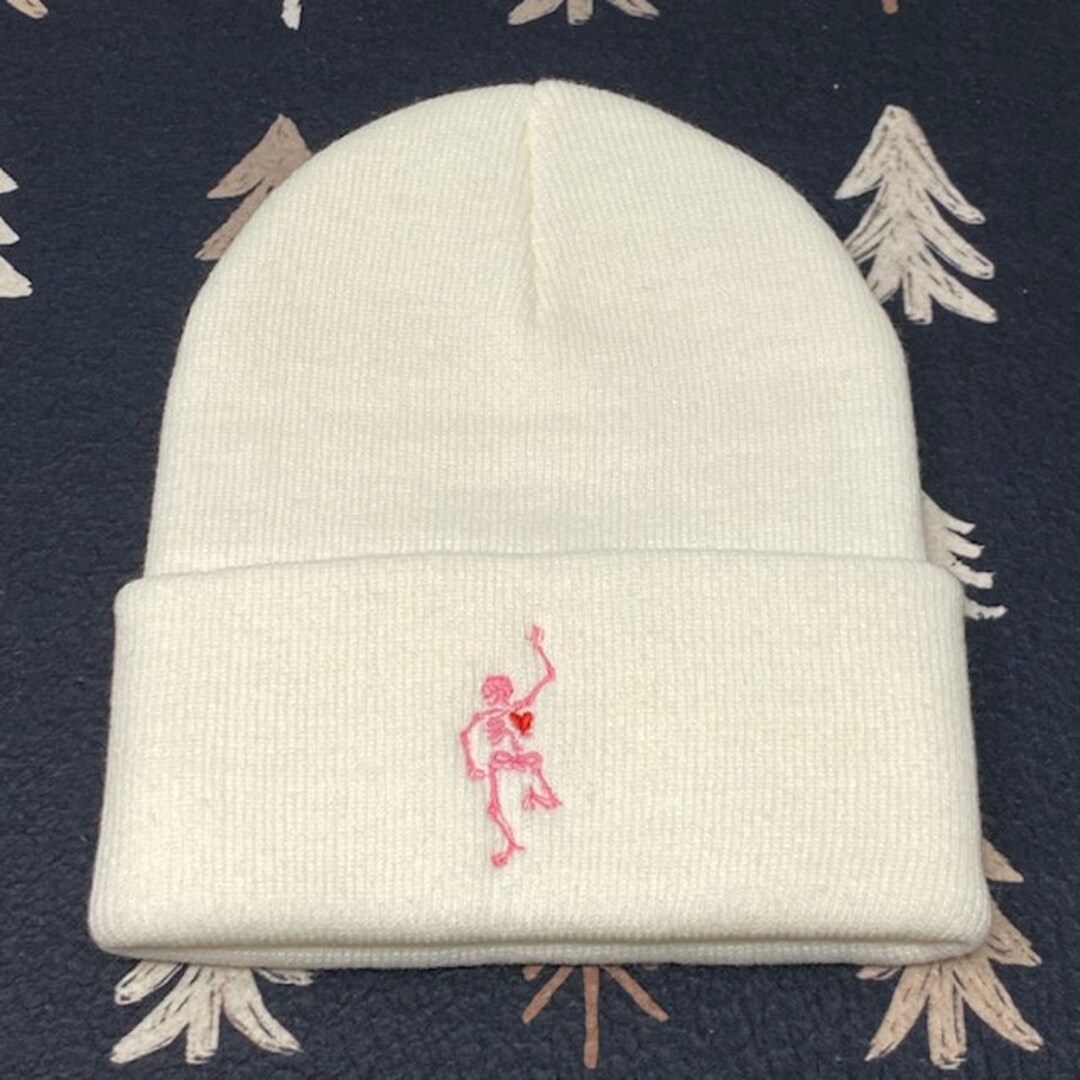 Dancing Skeleton With Special Red Heart Embroidered Beanie Valentines ...