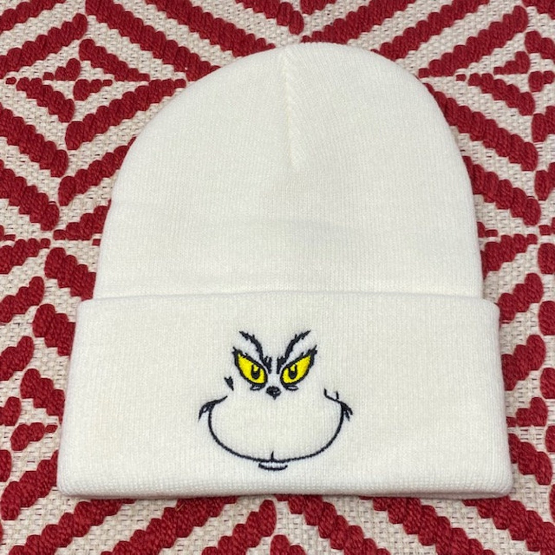 Dr Seuss the Grinch Who Stole Christmas 8 Knit Beanie Grinch Face ...