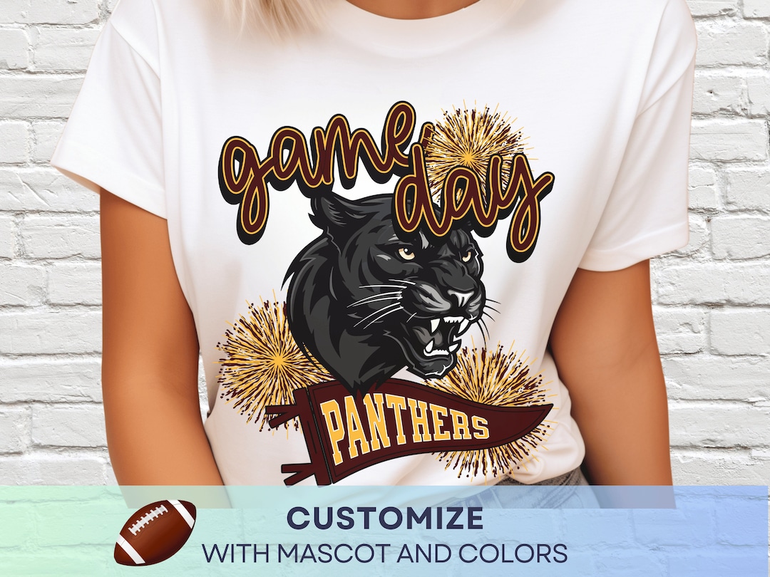 Custom Panthers Game Day Football Tshirt, Cheerleader Mom Tshirt, Your ...
