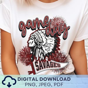 Digital Download Game Day Savages PNG, Savages Mascot JPEG, Favorite ...