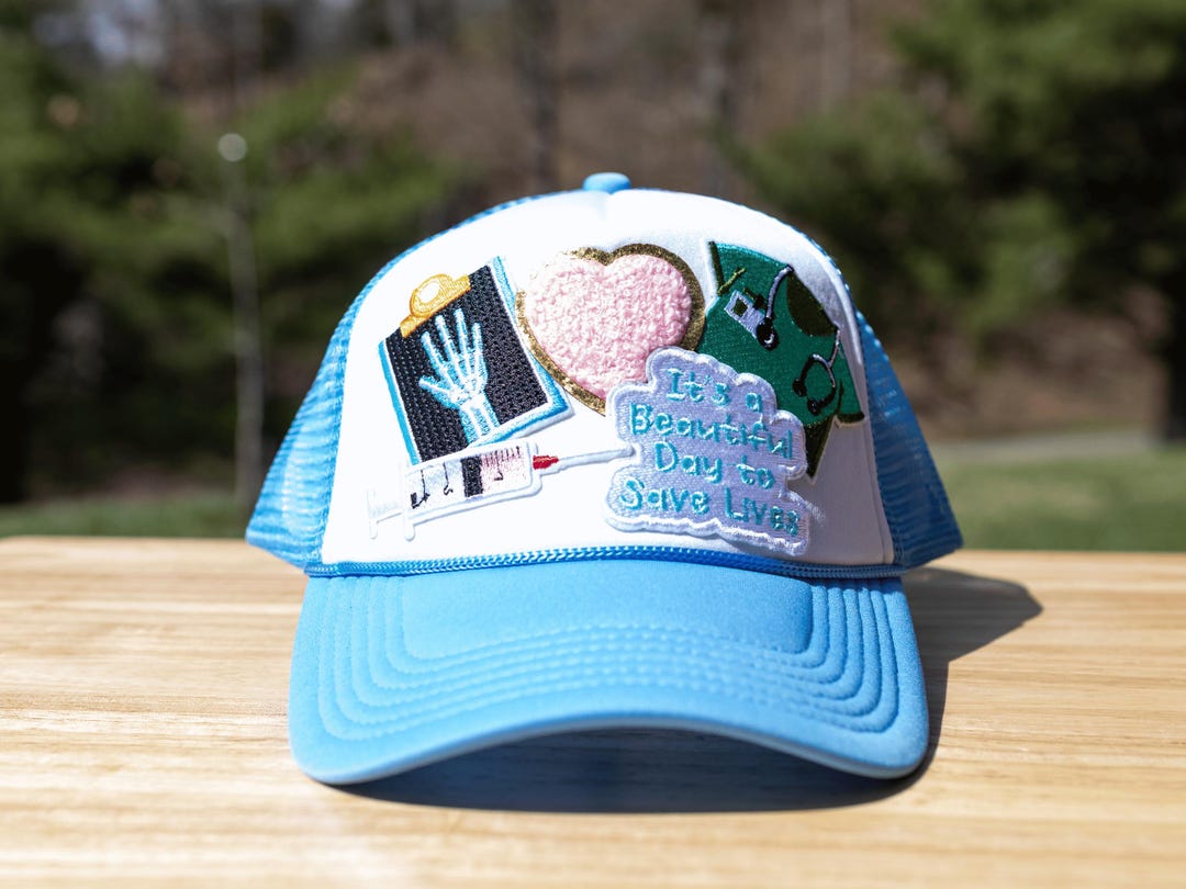 Chenille Nurse Themed Patch Foam Trucker Hat for Women, Foam Mesh ...