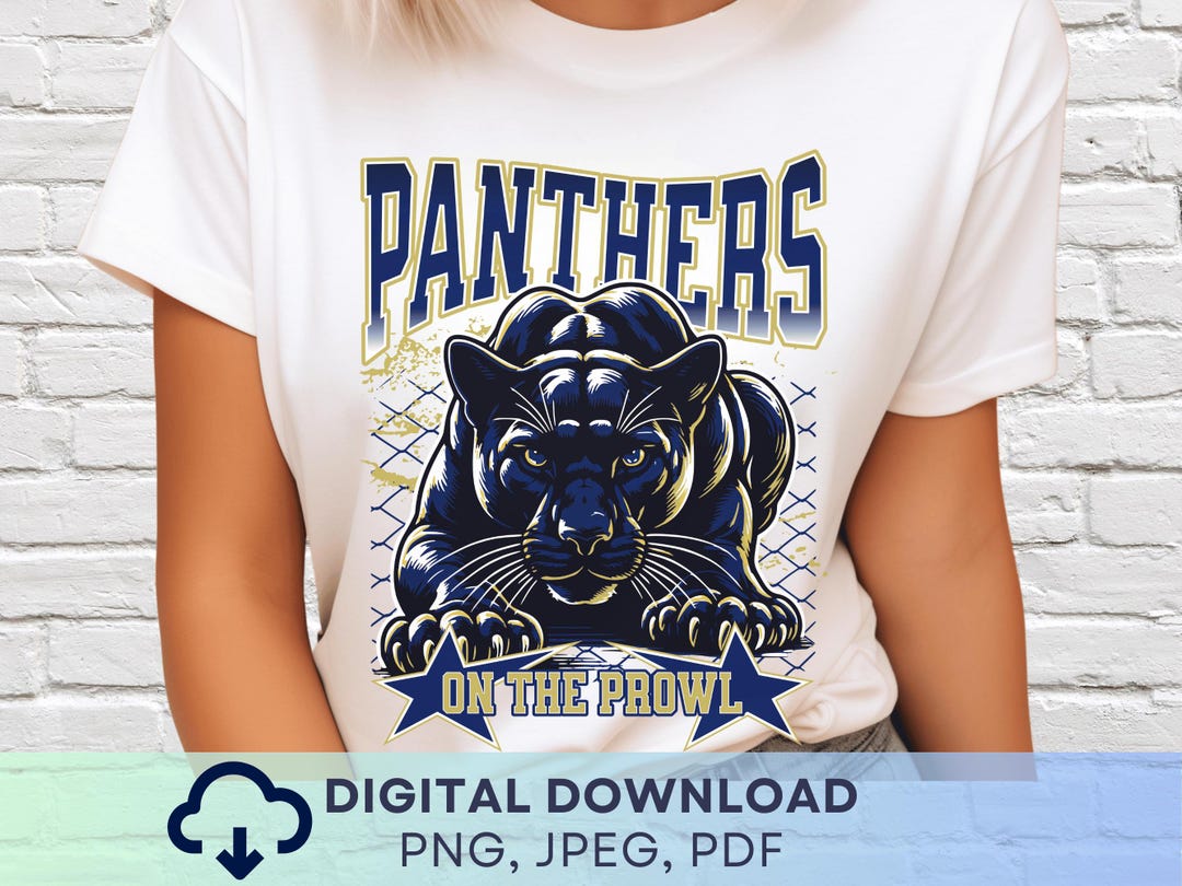 Digital Download Panthers on the Prowl PNG, Panthers Mascot JPEG ...