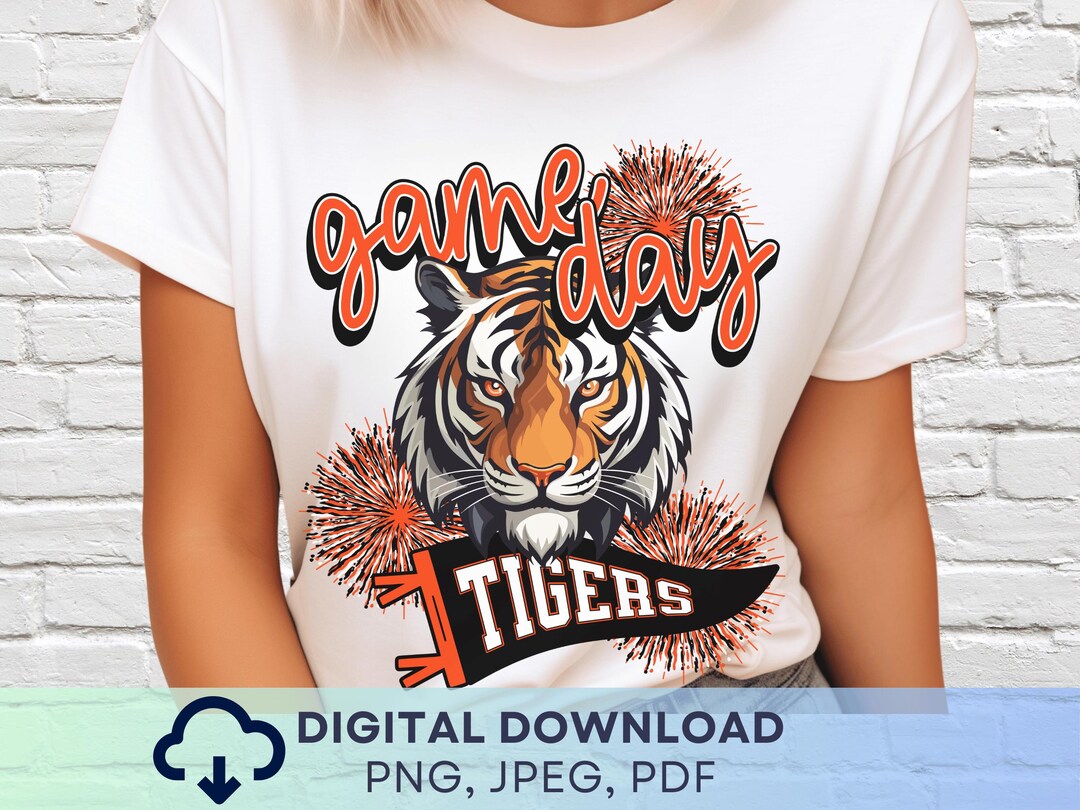 Digital Download Game Day Tigers PNG, Tigers Mascot JPEG, Favorite Team ...
