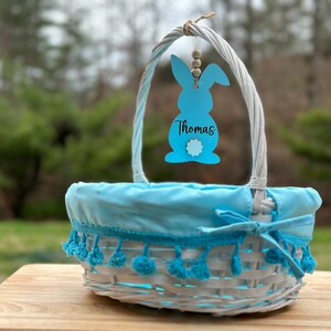 Personalized Easter Bunny Basket Tag | Custom Basket Tag | Wooden Gift ...