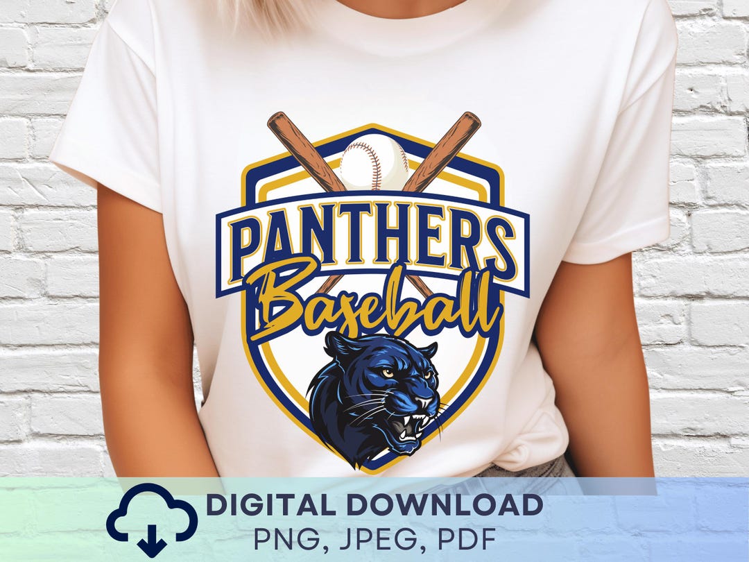 Digital Download Panthers Baseball Mascot PNG, Panthers Mascot JPEG ...