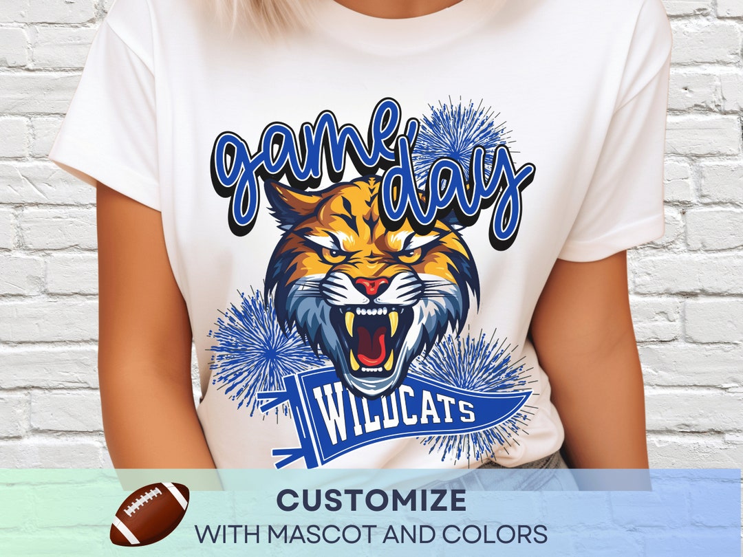 Custom Wildcats Game Day Football Tshirt, Cheerleader Mom Tshirt, Your ...