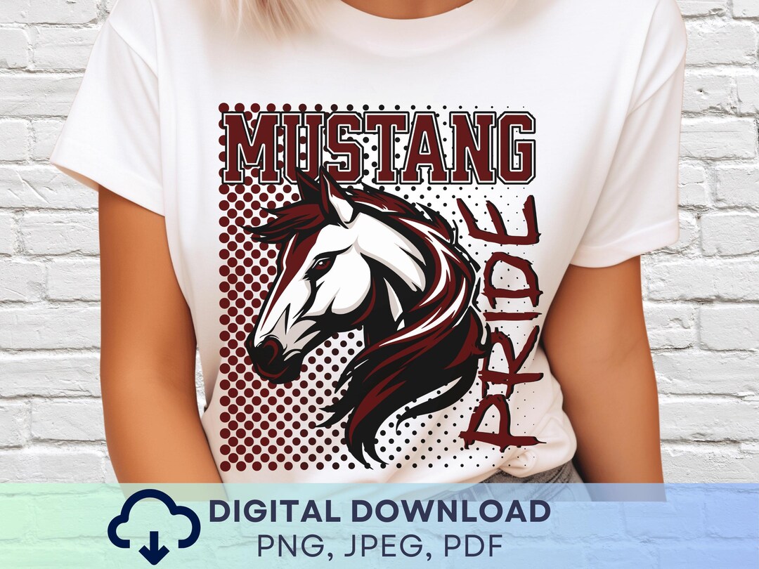 Digital Download Mustang Pride PNG, Mustangs Mascot JPEG, Favorite Team ...