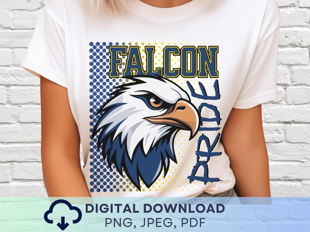 Digital Download Falcon Pride PNG, Falcons Mascot JPEG, Favorite Team Graphic, School Spirit ...