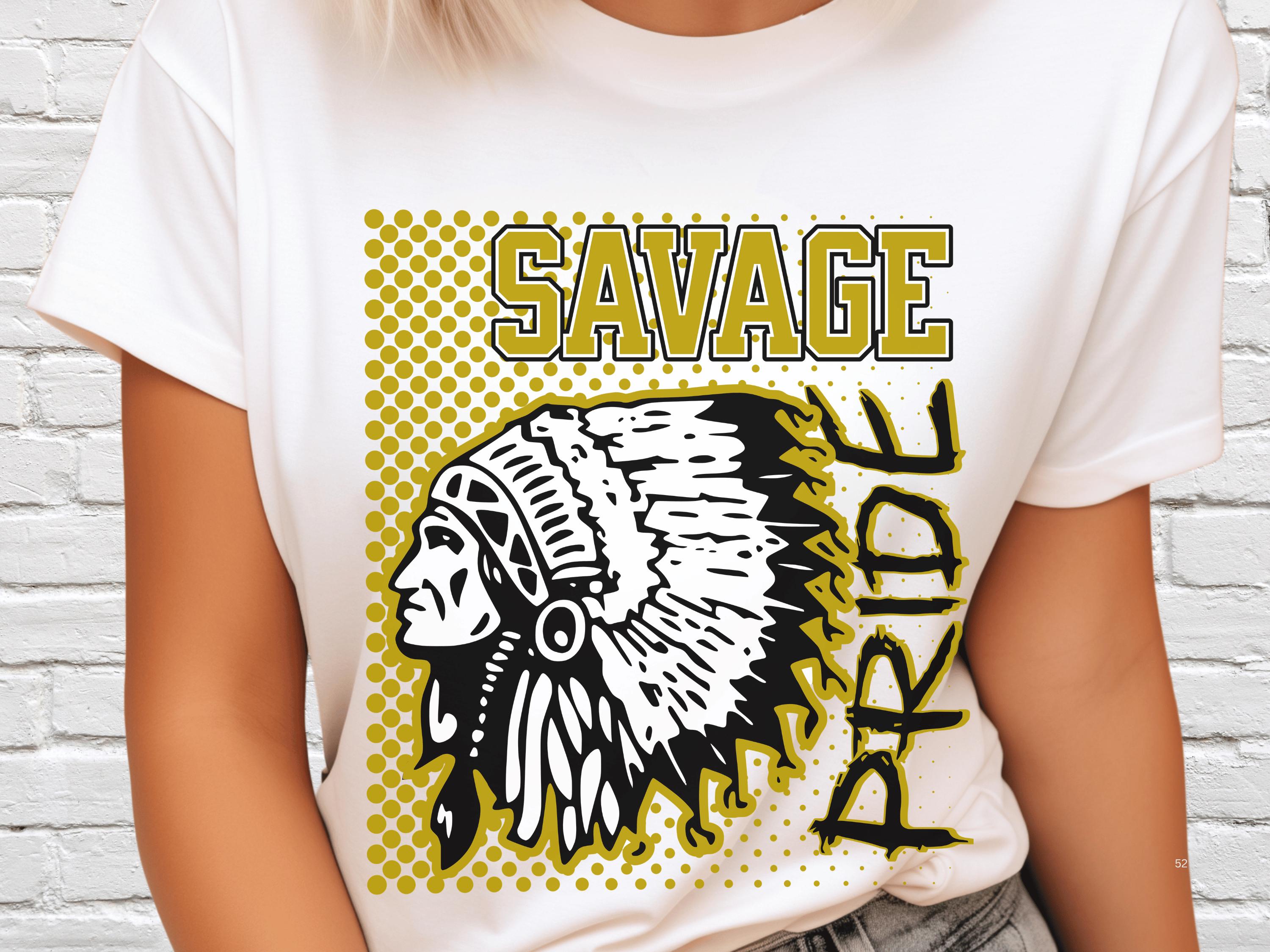 Savage Pride Mascot PNG: Black and Gold School Spirit (digital Download ...