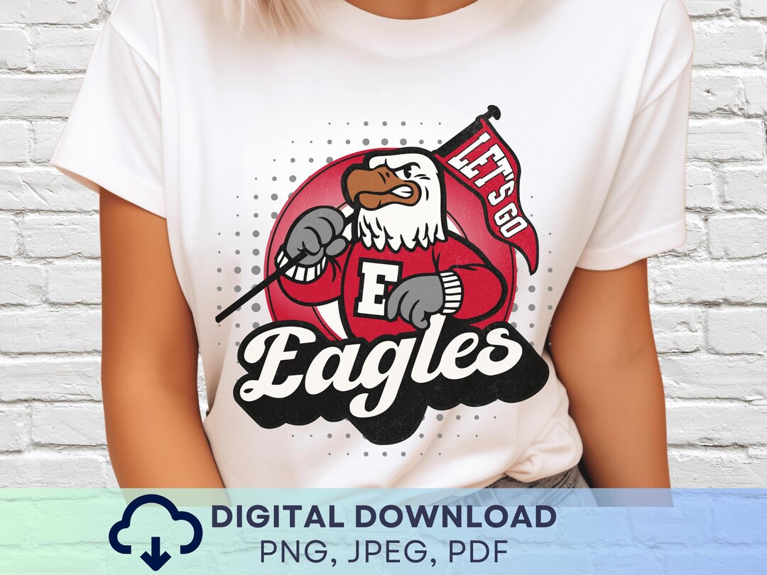 Digital Download Let's Go Eagles Pennant PNG, Vintage Eagles Mascot ...