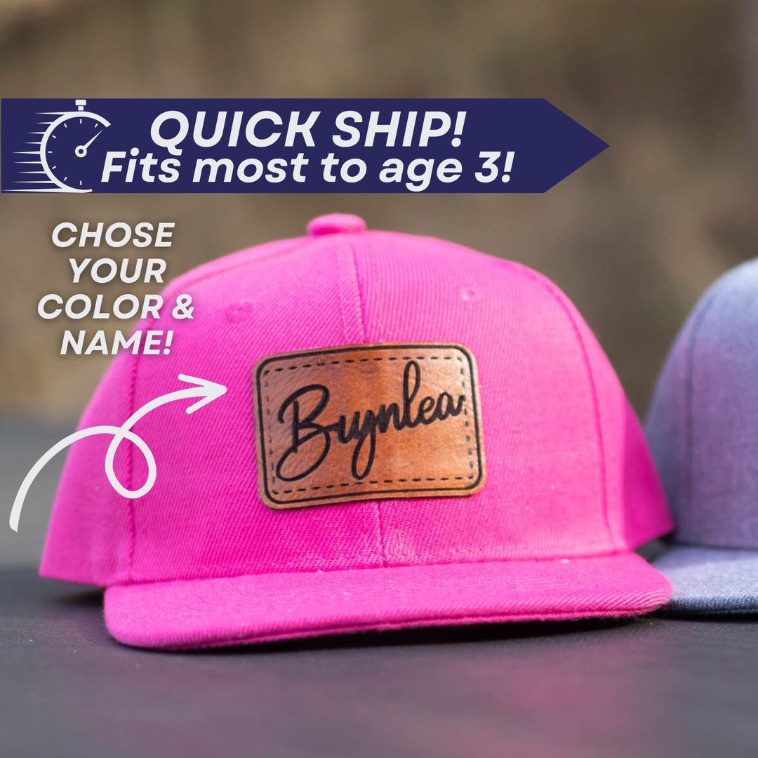 Custom Name Toddler Hat, Retro Style Hat for Photos, Infant Leather ...