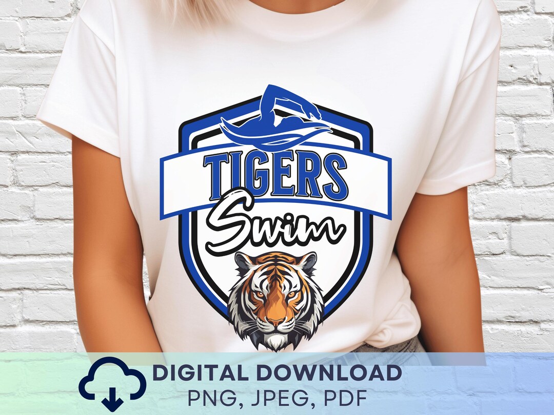 Digital Download Tigers Swim Mascot PNG, Tigers Mascot JPEG, Favorite ...