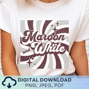 Digital Download Maroon and White Spirit PNG, Mascot JPEG, Favorite ...