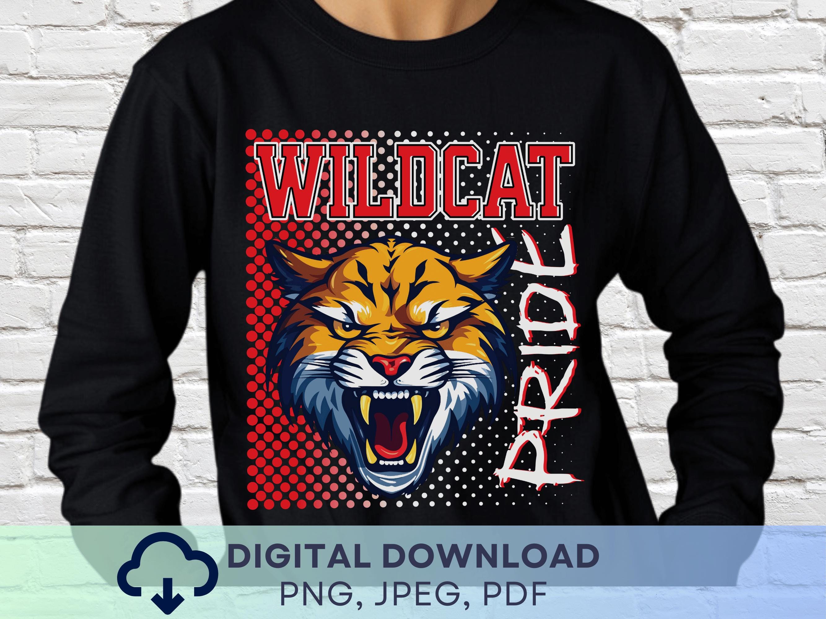 Digital Download Wildcat Pride PNG, Wildcats Mascot JPEG, Favorite Team ...