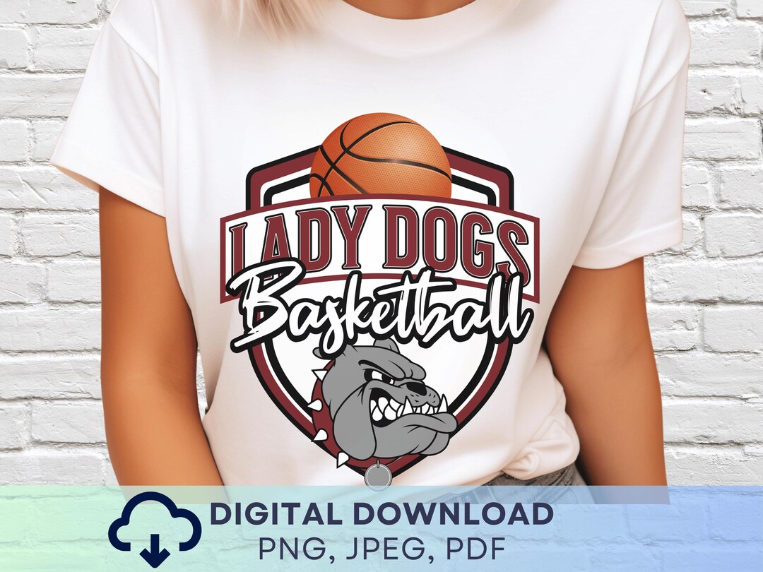 Digital Download Lady Dogs Basketball Mascot PNG, Bulldogs Mascot JPEG ...