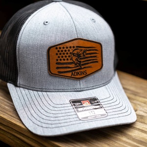 Bass Fisherman Hat for Angler American Flag Hat Custom Richardson 112 ...