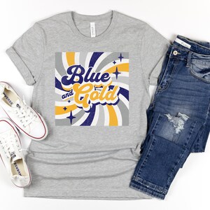 Blue and Gold School Spirit Shirt, School Colors T-shirt, Game Day ...