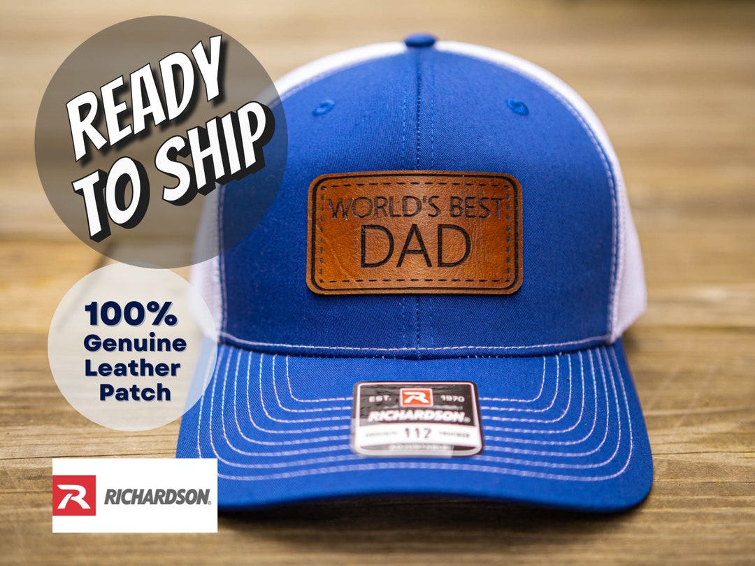 World's Best Dad Hat Leather Patch Hat for Dad Gift - Etsy