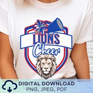 Digital Download Lions Cheer Mascot PNG, Lions Mascot JPEG, Favorite ...