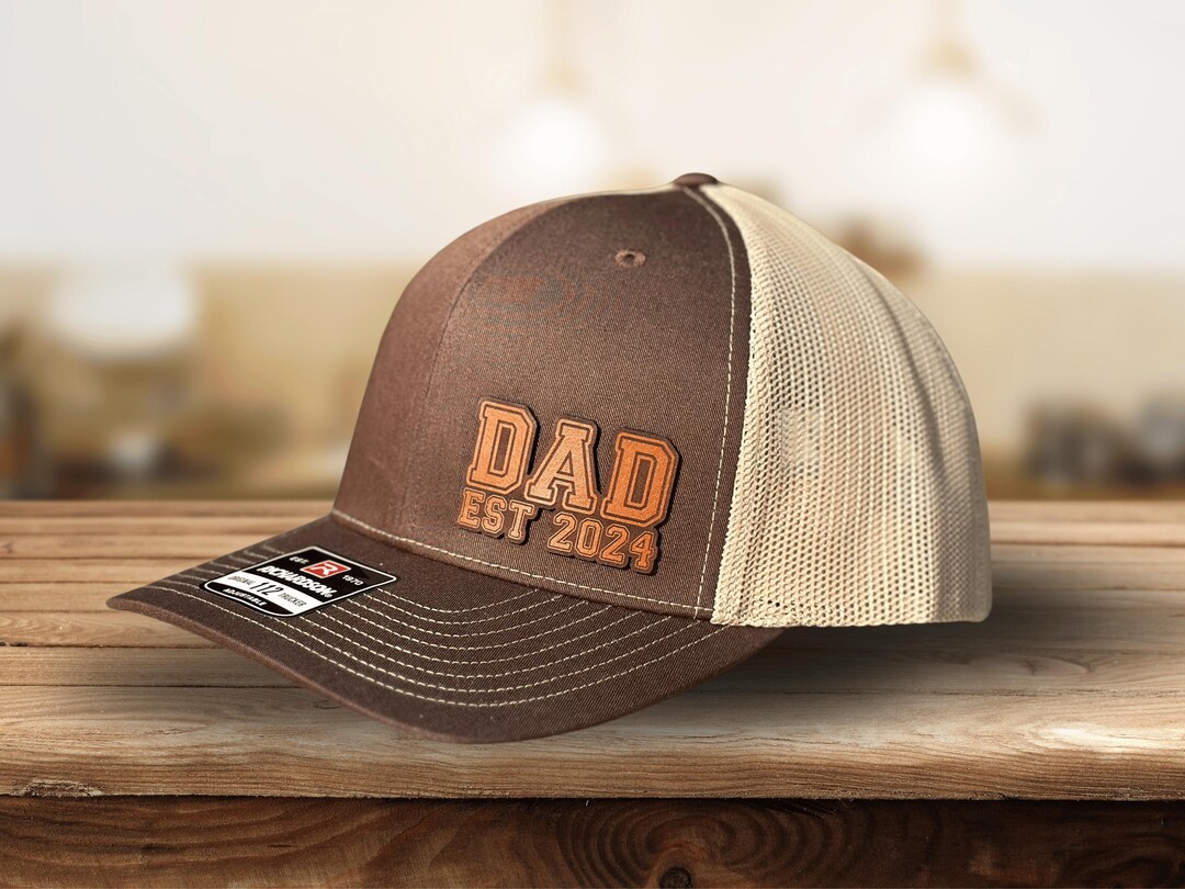 Custom Leather Patch Hat for Dad Trucker Hat Gift for Dad Baseball Cap ...