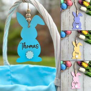 Personalized Easter Bunny Basket Tag | Custom Basket Tag | Wooden Gift ...