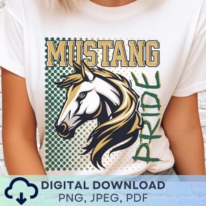 Digital Download Mustang Pride PNG, Mustangs Mascot JPEG, Favorite Team ...