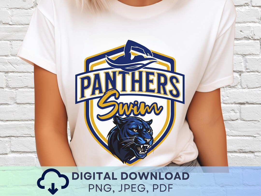 Digital Download Panthers Swim Mascot PNG, Panthers Mascot JPEG ...