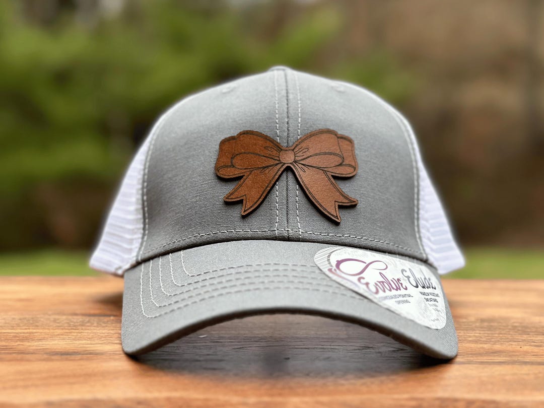 Preppy Bow Hat for Women Gift for Bridesmaid, Mama Custom Leather Bow ...