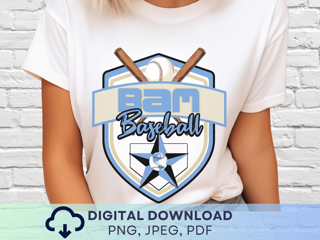 Digital Download Bam Baseball PNG, Baseball Mascot JPEG, Favorite Team ...