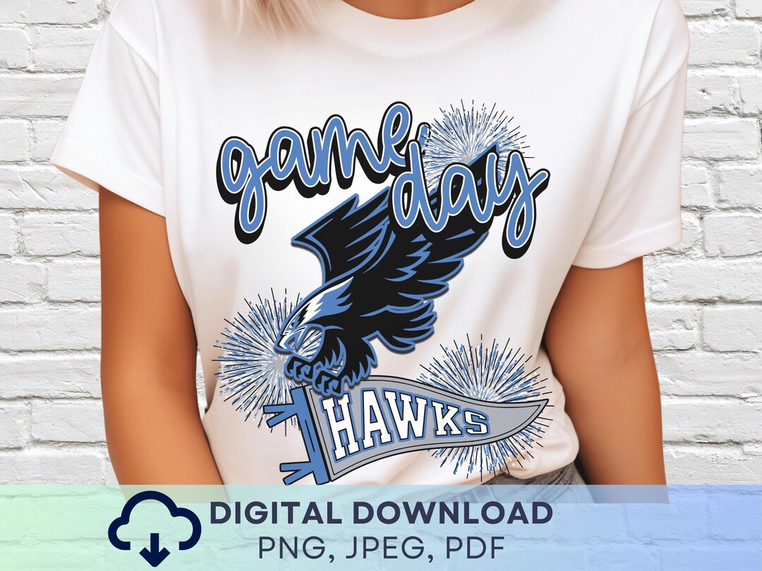 Digital Download Game Day Hawks PNG, Hawks Mascot JPEG, Favorite Team ...