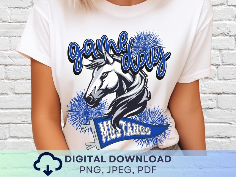 Digital Download Game Day Mustangs PNG, Mustangs Mascot JPEG, Favorite ...