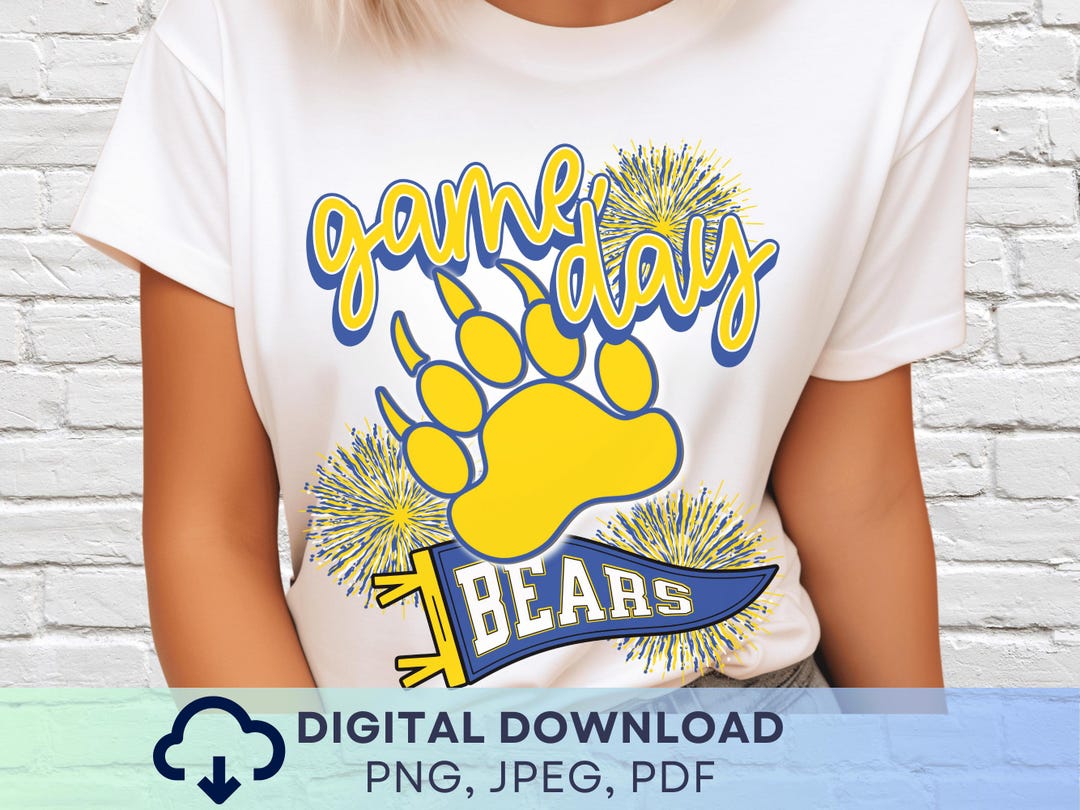 Digital Download Game Day Bears PNG, Bears Mascot JPEG, Favorite Team ...