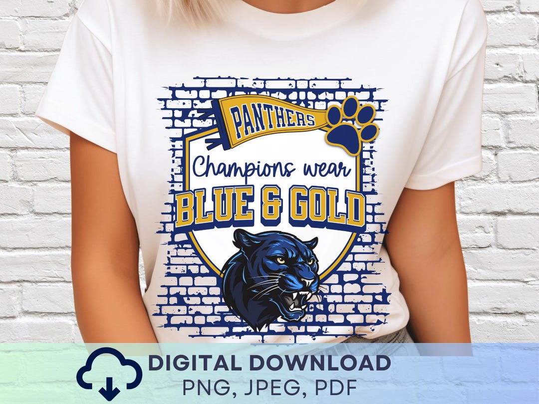Digital Download Blue and Gold Panthers PNG, Panthers Mascot JPEG ...