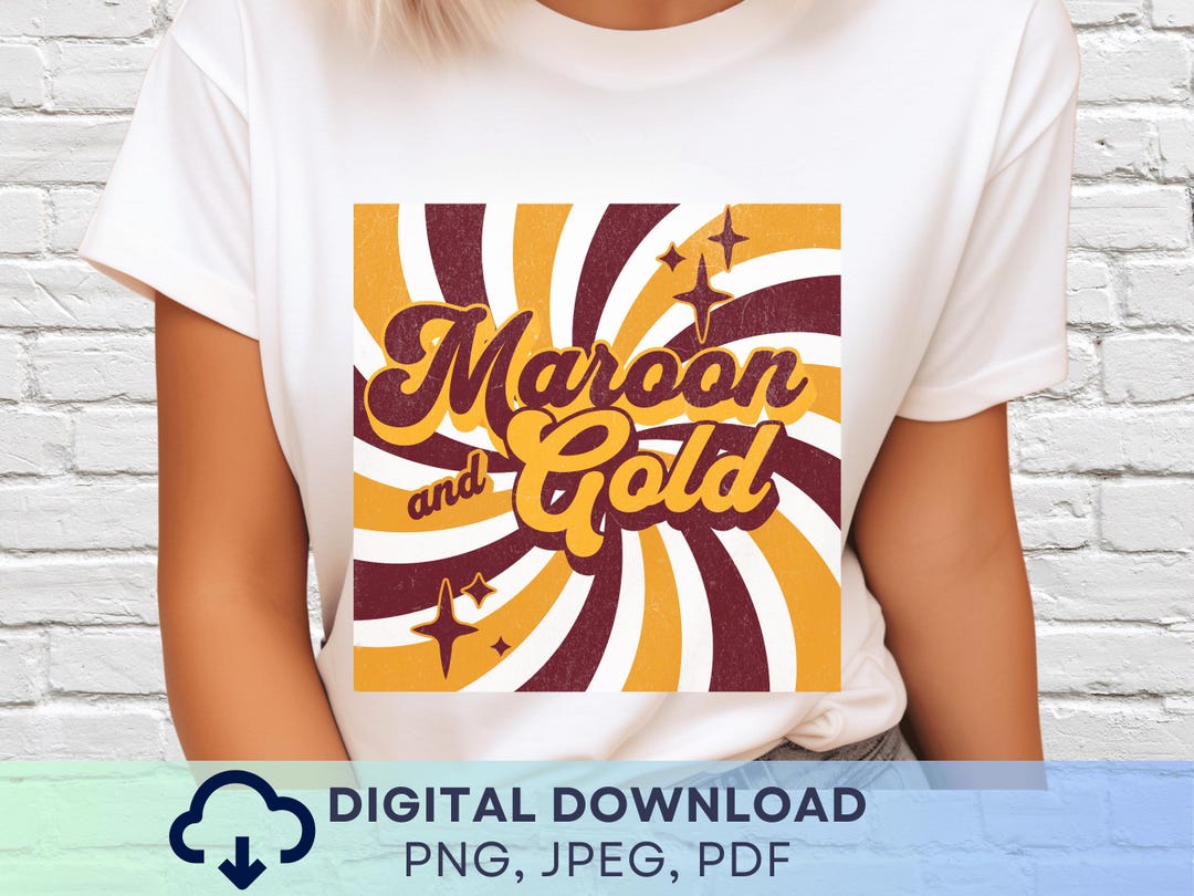 Digital Download Maroon and Gold School Spirit PNG, Mascot JPEG ...