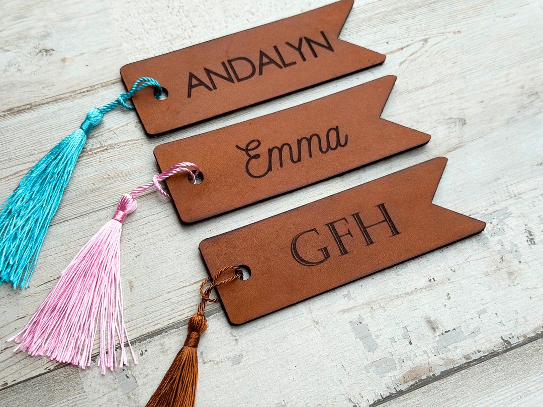 Personalized Engraved Leather Bookmark for Bookworm, Gift for Reader ...