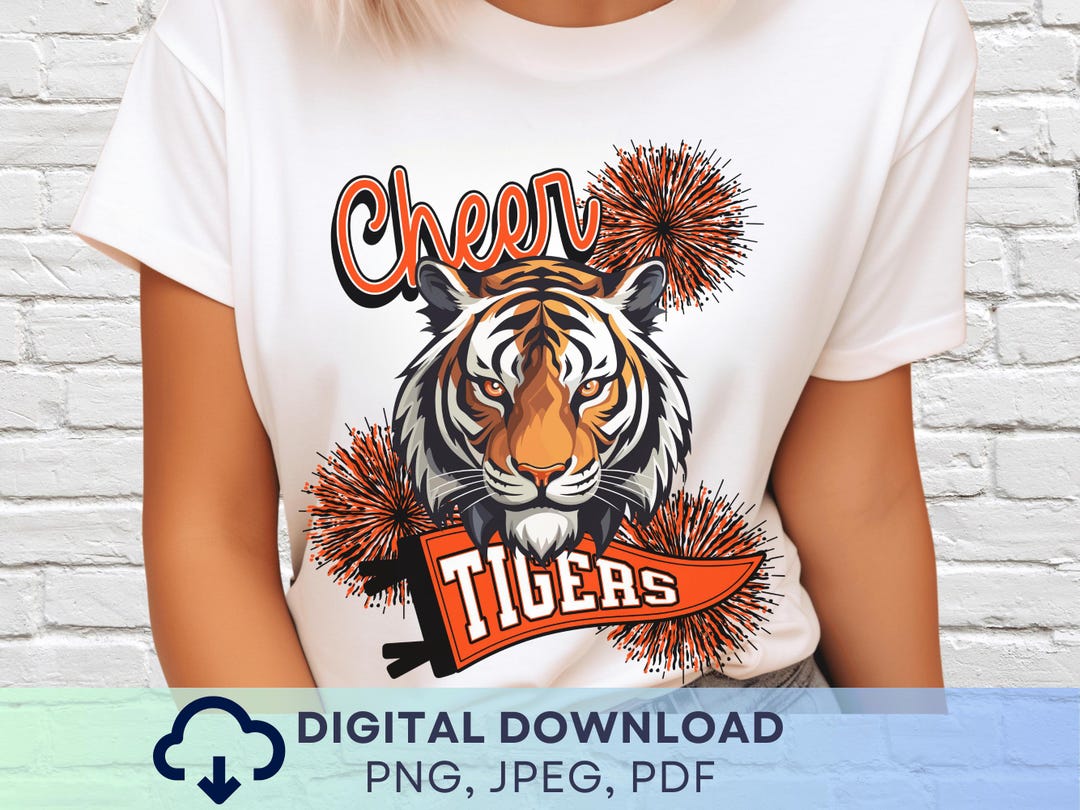 Tigers Cheer Digital Download PNG, Tigers Mascot JPEG, Favorite Team ...