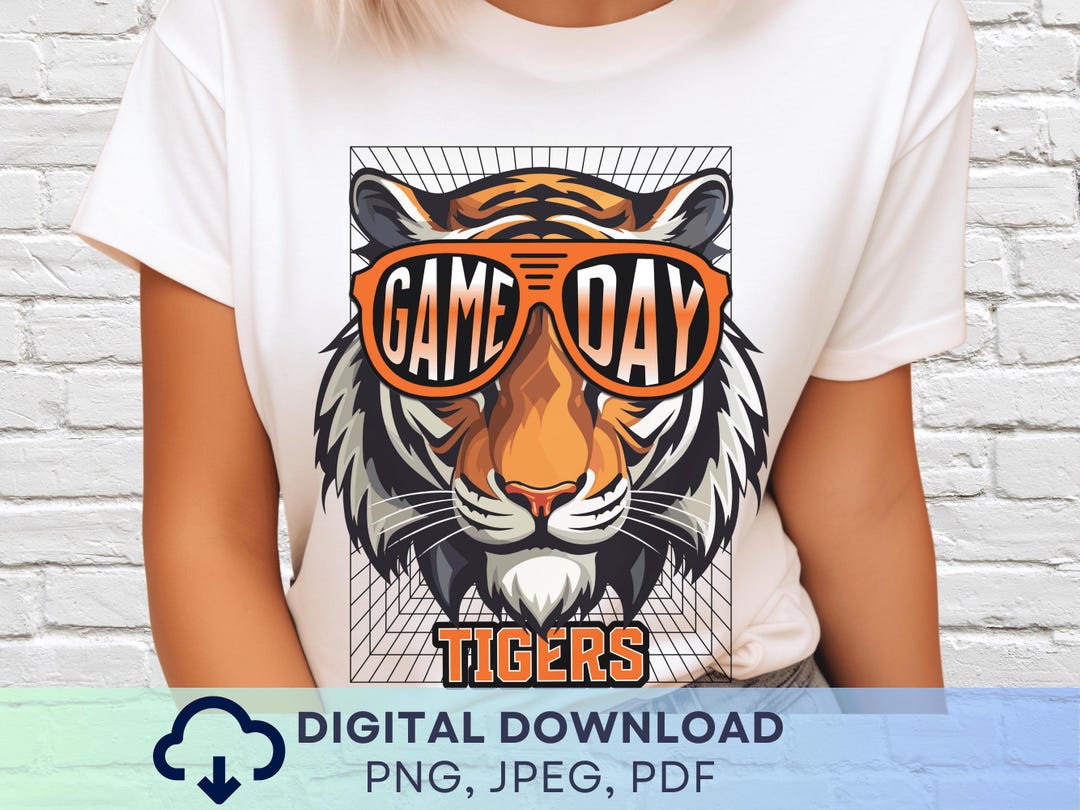 Digital Download Sunglasses Game Day Tigers PNG, Tigers Mascot JPEG ...