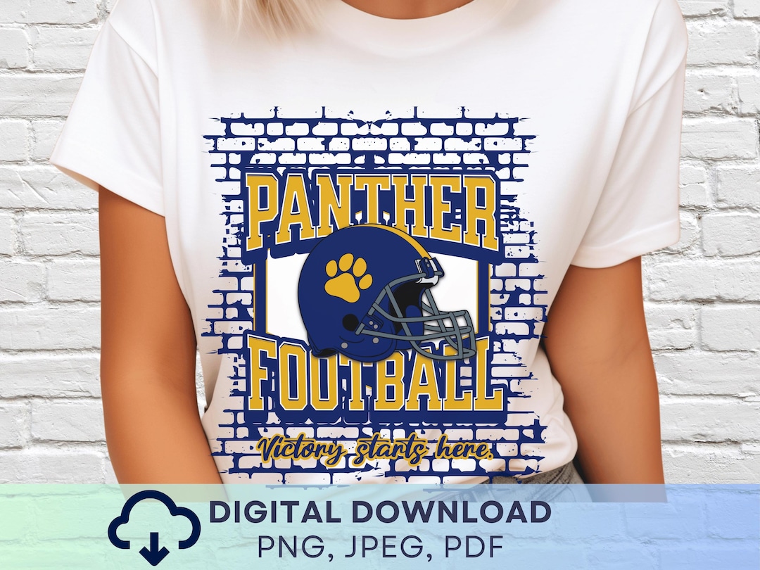 Digital Download Blue and Gold Panthers Football PNG, Panthers Mascot ...