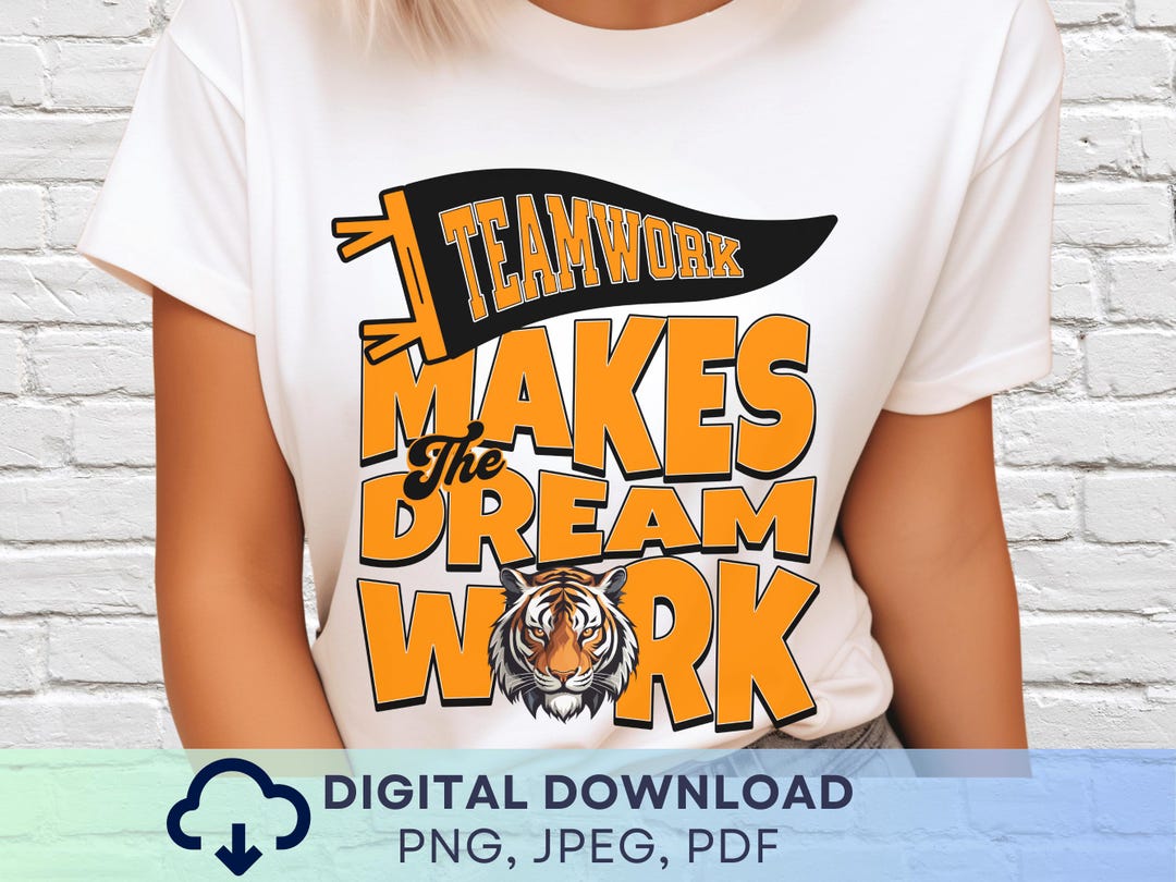 Digital Download Tigers PNG, Tigers Mascot Teamwork Makes the Dream ...