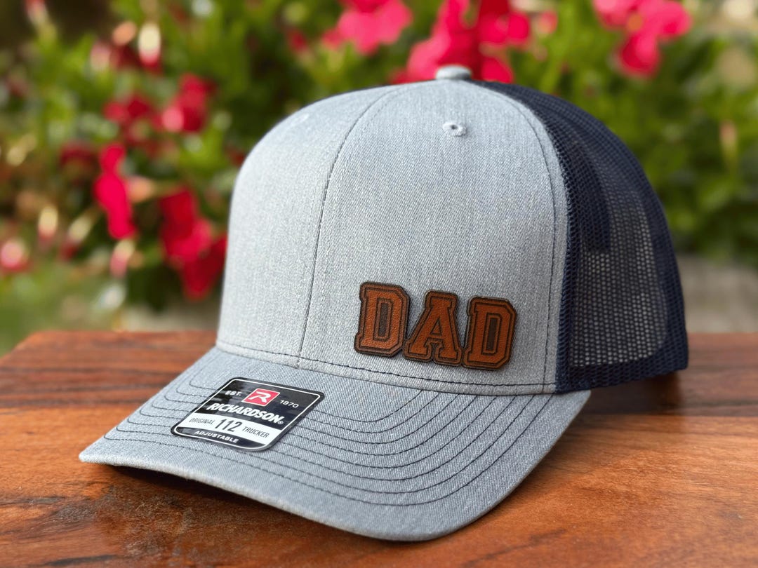 Custom Leather Patch Hat for Dad Trucker Hat Gift for Dad Baseball Cap ...