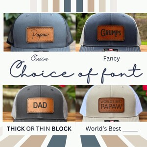 Custom Hat for Dad Gift for Fathers Day Gift for Poppy Trucker Hat for Papaw Richardson 112 ...