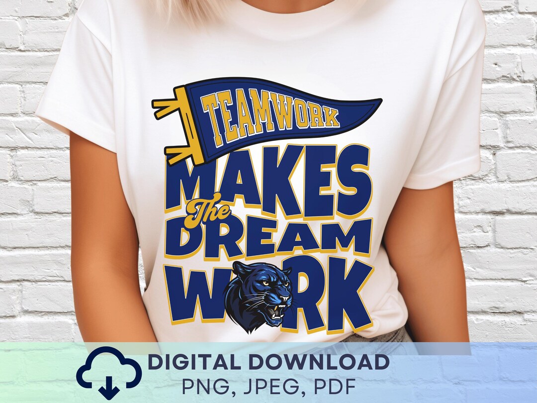 Digital Download Panthers PNG, Panthers Mascot Teamwork Makes the Dream ...
