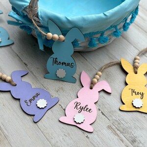 Personalized Easter Bunny Basket Tag | Custom Basket Tag | Wooden Gift ...