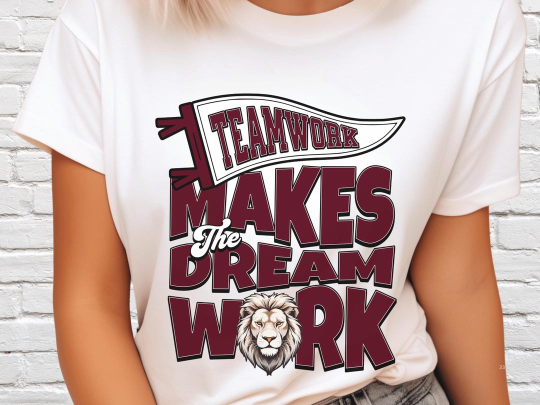 Digital Download Lions PNG, Lions Mascot Teamwork Makes the Dream Work ...